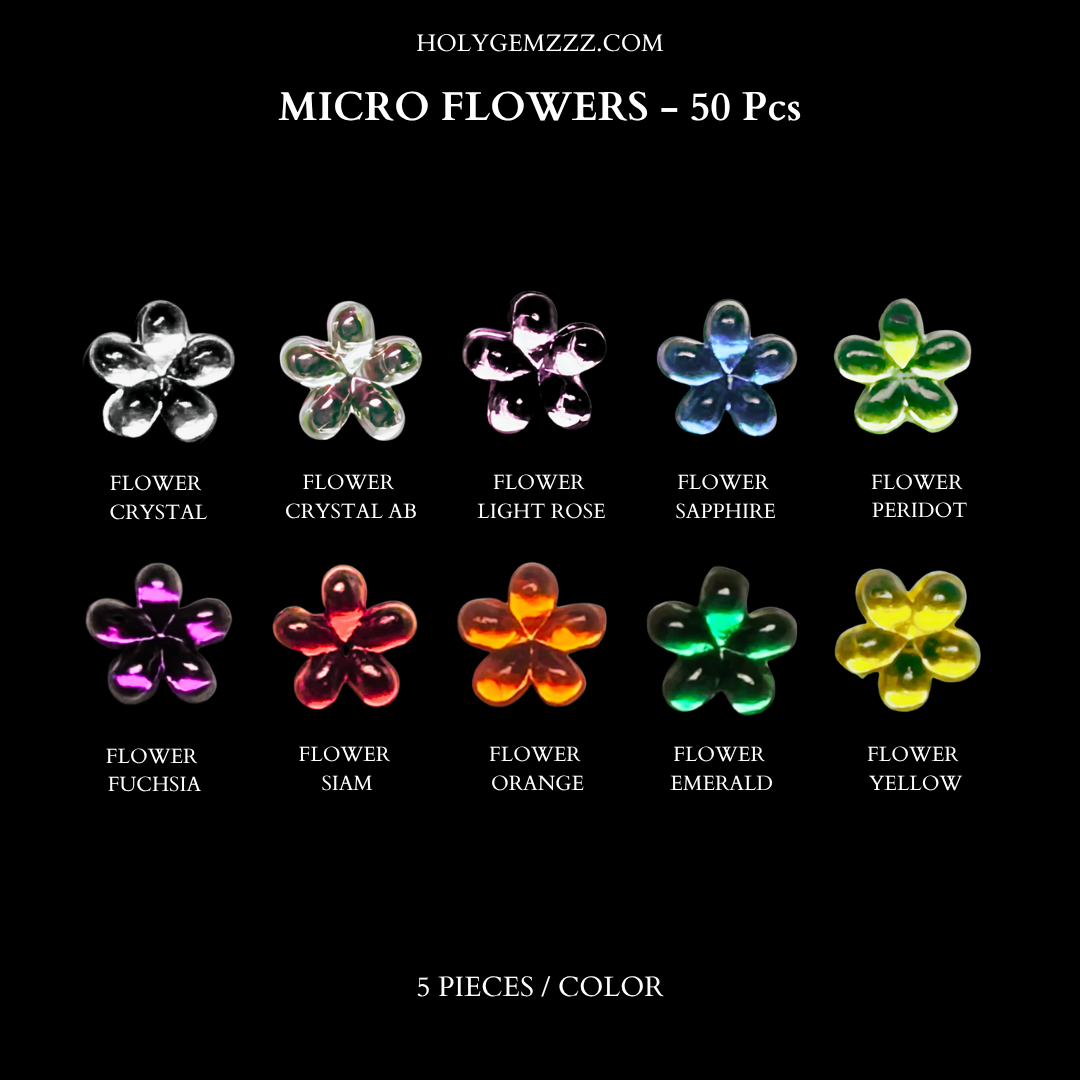 Micro Flower Tooth Gem Pack - 50 Pcs – HolyGemzzz